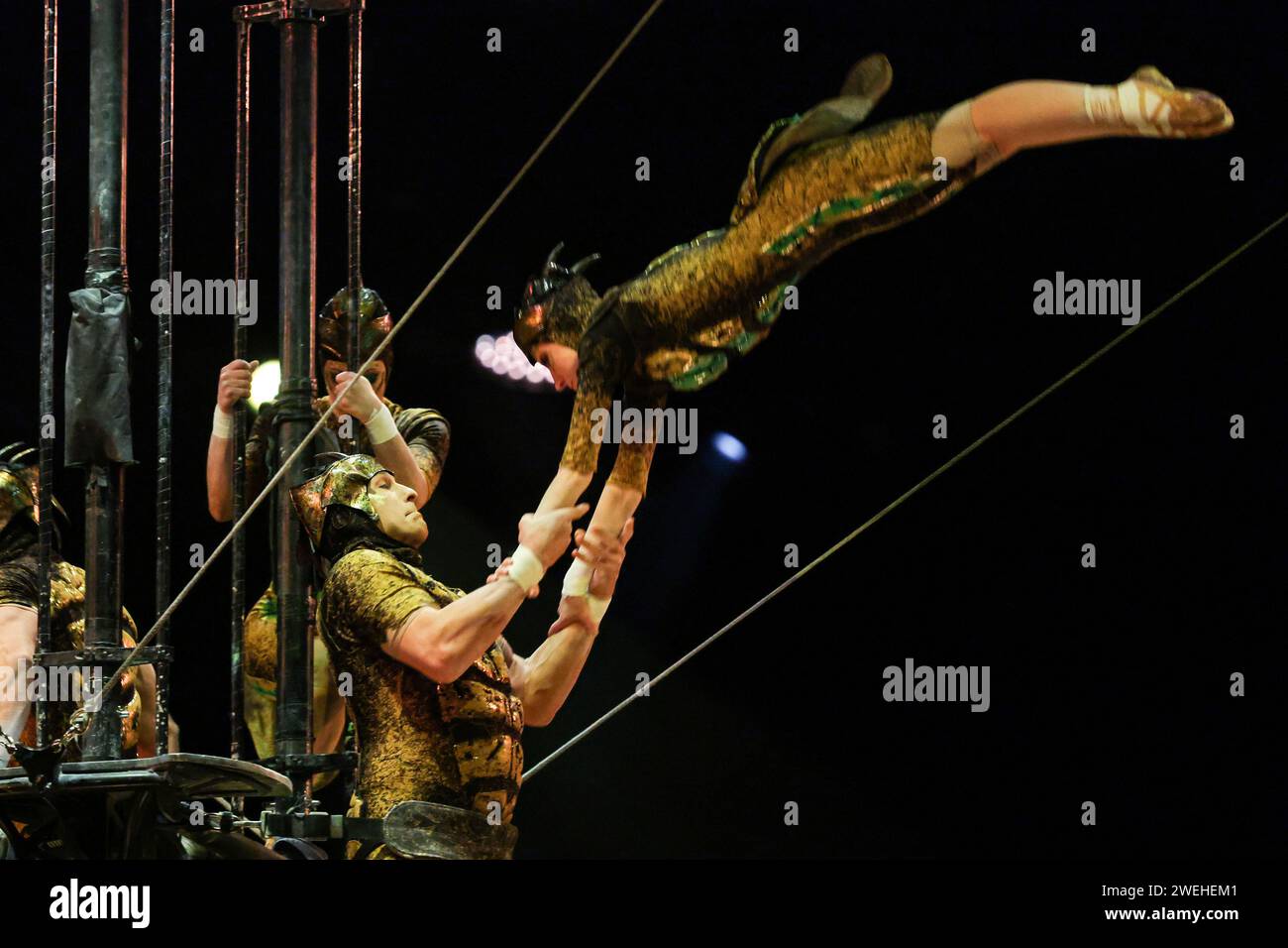 Zagreb, Croatia. 25th Jan, 2024. Acrobats performs during the Cirque du ...
