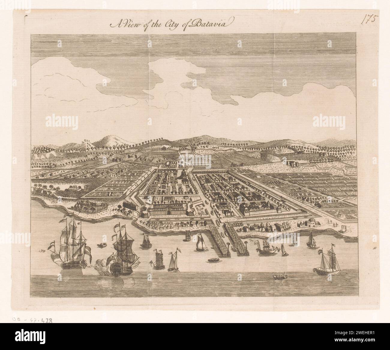 Face in a nutshell perspective on Batavia, Anonymous, After 1762 - c. 1800 print View of Batavia ...