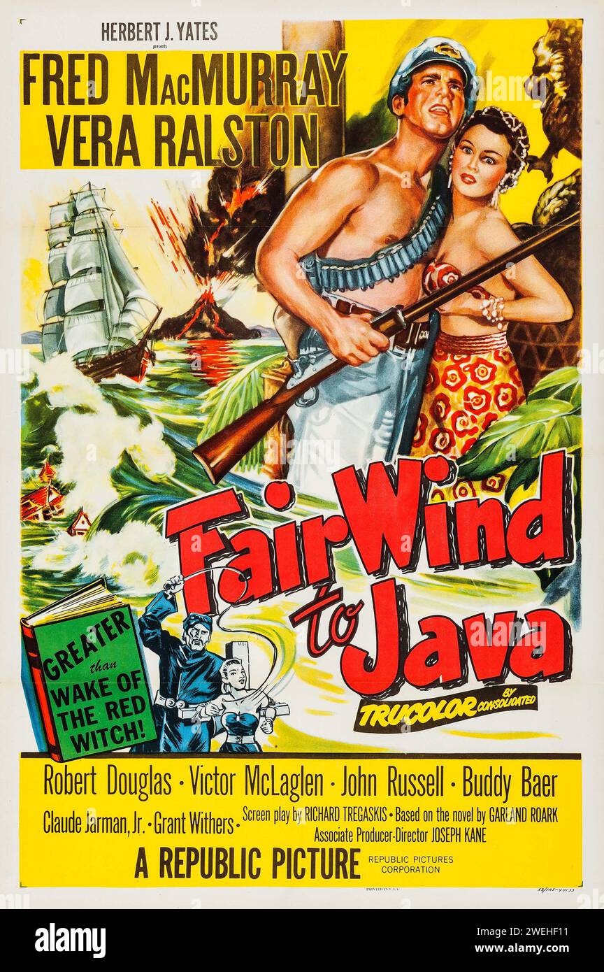 1950s classic film poster - Fair Wind to Java (Republic, 1953) Fred MacMurray, Vera Ralston ...