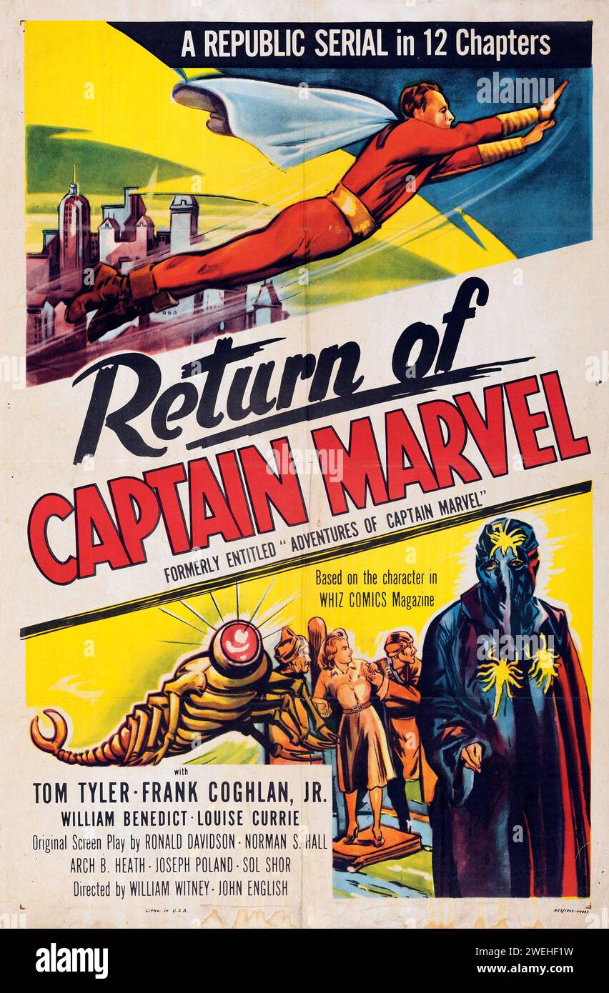 Adventures of Captain Marvel (Republic, Remake 1953). Vintage film ...