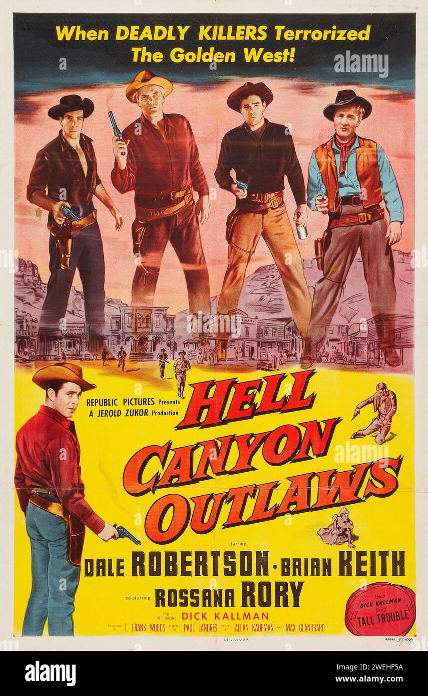 Hell Canyon Outlaws (Republic 1957) Classic Western Film Poster - Dale ...