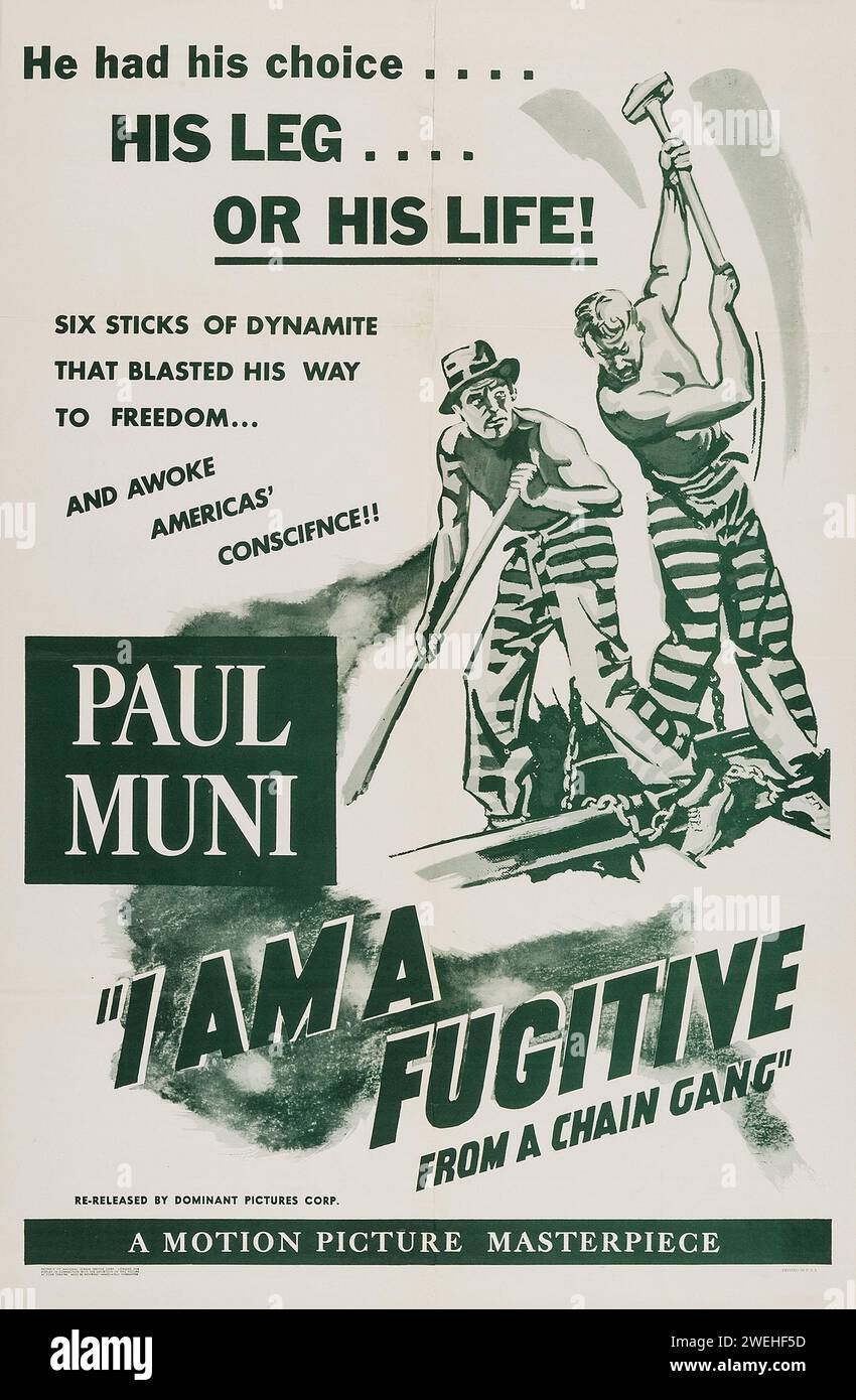 I Am a Fugitive from a Chain Gang (Dominant, 1932, re-released in 1956 ...
