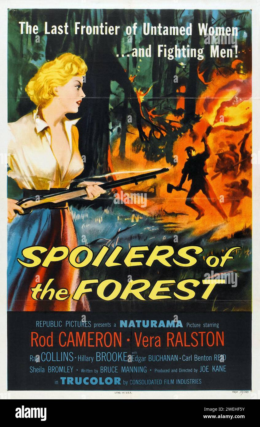 Old film poster - Spoilers of the Forest (Republic, 1957) Starring Rod ...