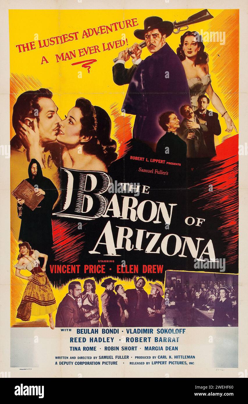 Old film poster - The Baron of Arizona (Lippert, 1950 Stock Photo - Alamy