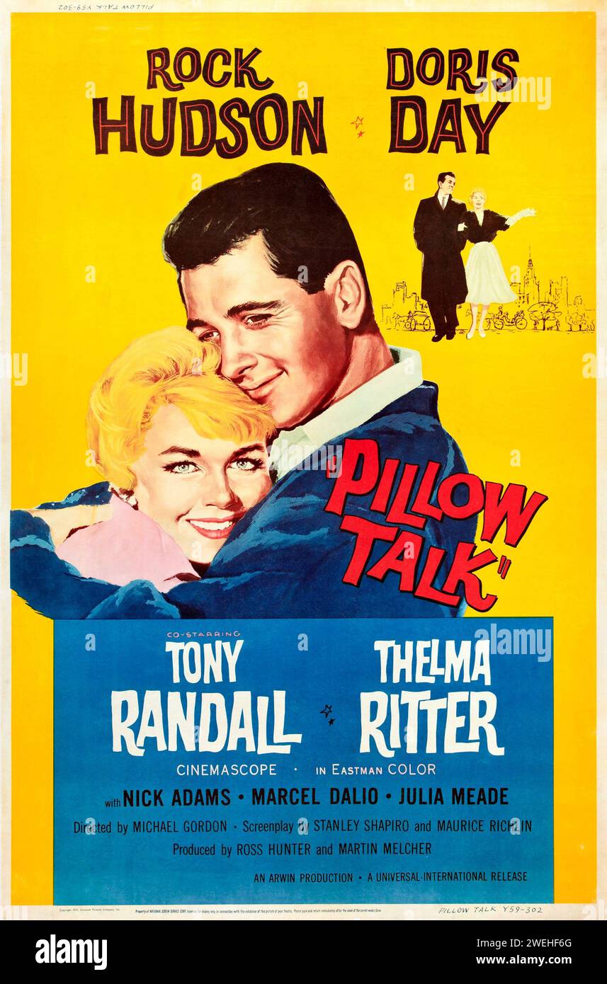 Pillow Talk (Universal International, 1959). Vintage film poster. Rock Hudson, Doris Day, Tony ...
