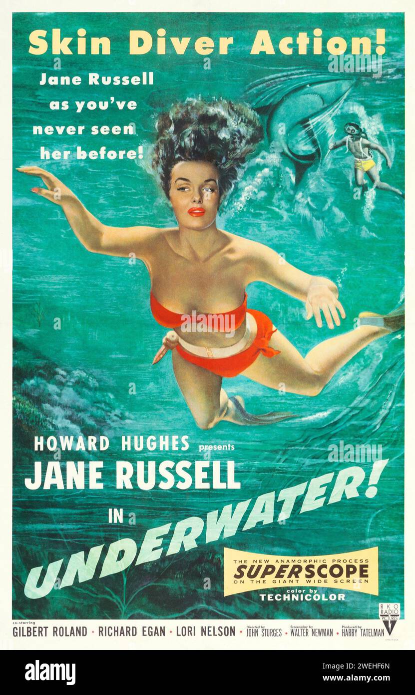 Skin diver action - Howard Hughes presents Jane Russell in UNDERWATER ... Skin diver action - Howard Hughes presents Jane Russell in UNDERWATER ...