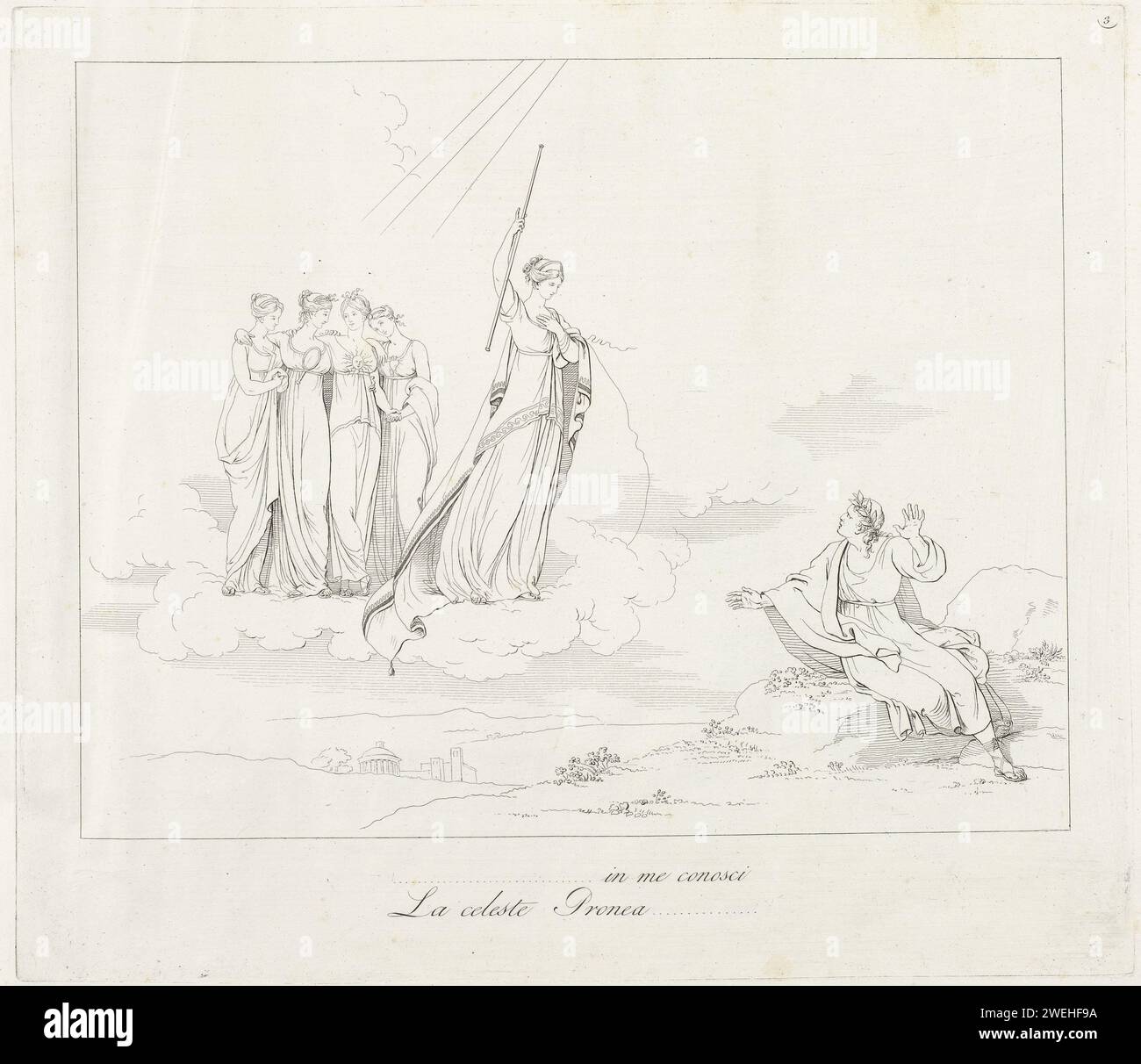 Pronea appears to Napoleon, Teodoro Matteini, 1808 print Under the ...