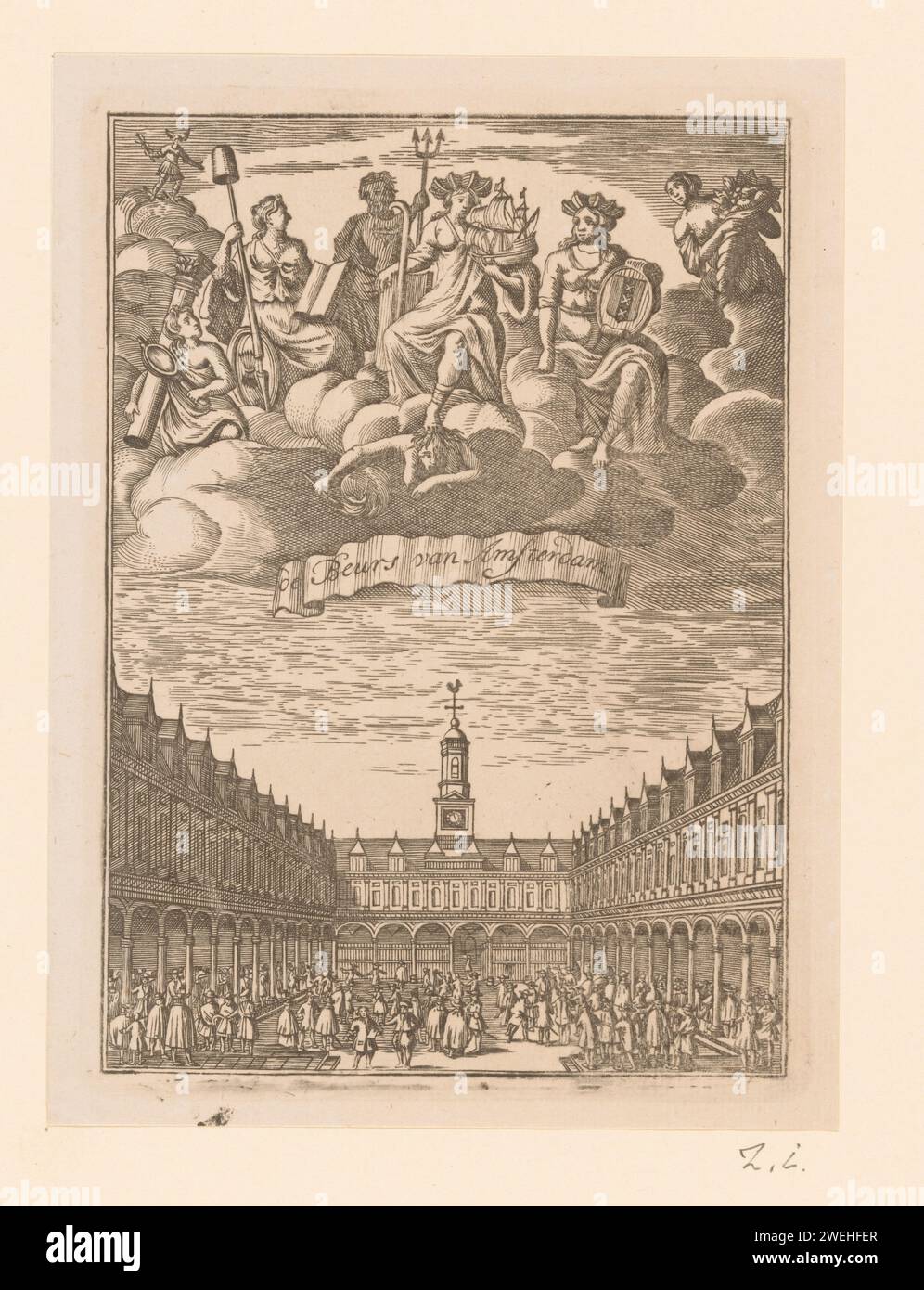 View of the courtyard of the Hendrick de Keyser stock exchange in ...