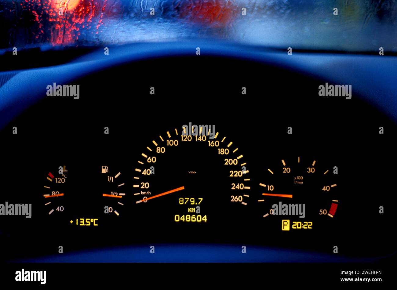 illuminated dashboard of a vw volkswagen Touran Stock Photo - Alamy