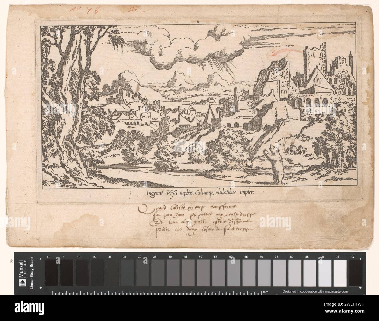 Callisto as a bear begs a Jupiter in a landscape with ruins, c. 1547 ...