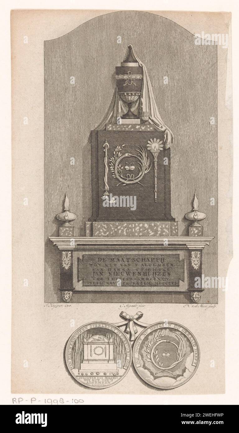 Graf monument and medal Jan Nieuwenhuyzen, Noah van der Meer, Jacques ...