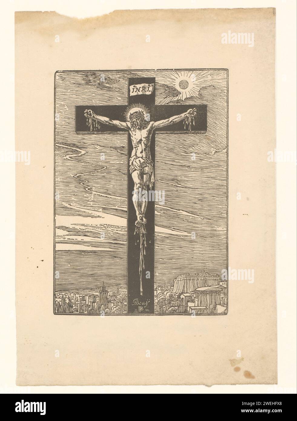 Christ on the cross, c. 1658 - 1694 print paper the crucifixion of Christ: Christ's death on the ...
