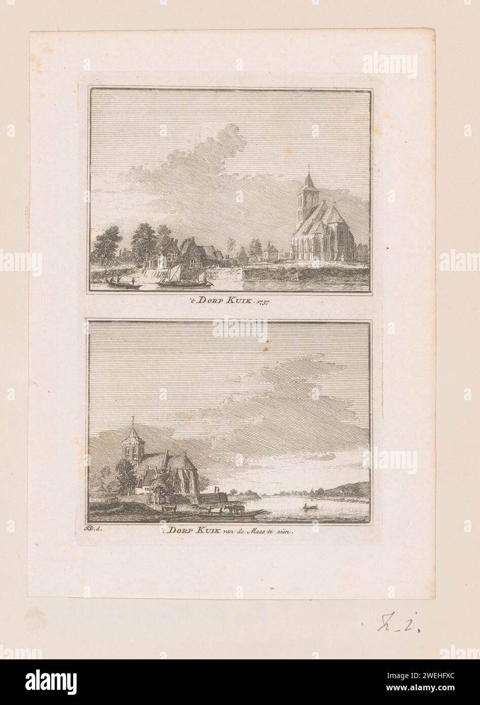 Faces on the village of Cuijk, Hendrik Spilman, after Jan de Beijer ...