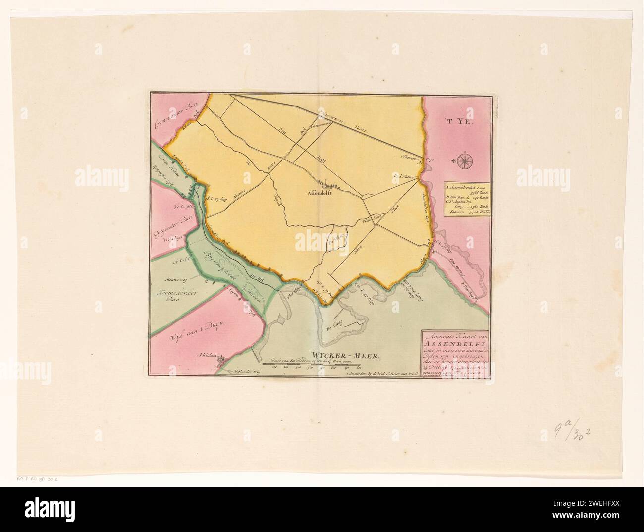 Map of Assendelft with Dike Breaks, 1717, Anonymous, After Tys Claasz ...