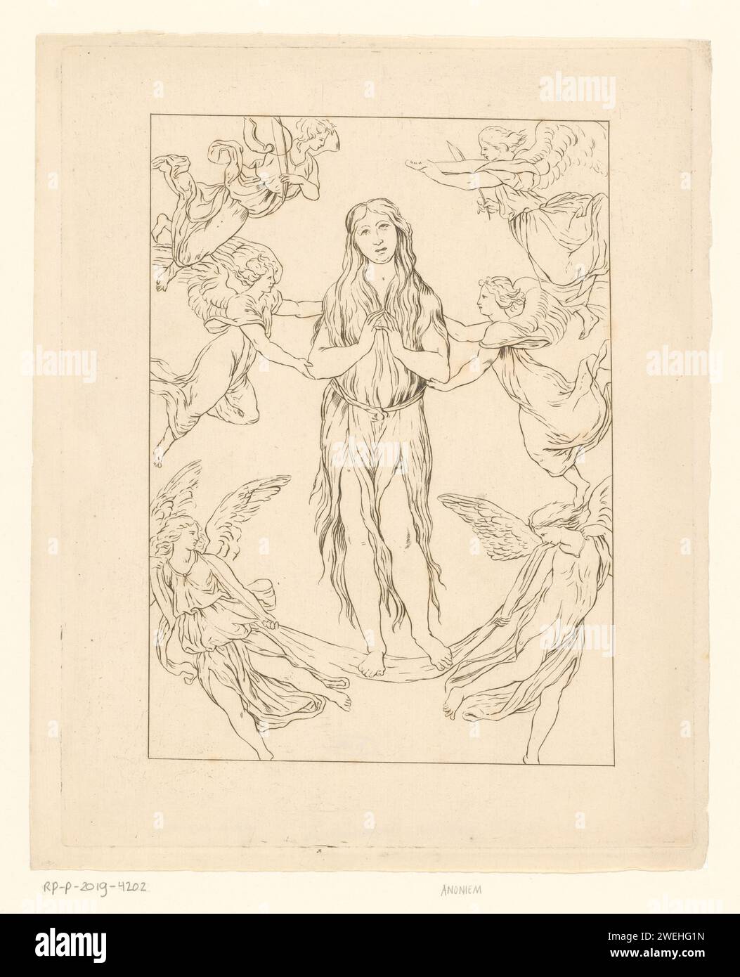 Ascension of Maria Magdalena, Anonymous, c. 1750 - c. 1850 print She is ...