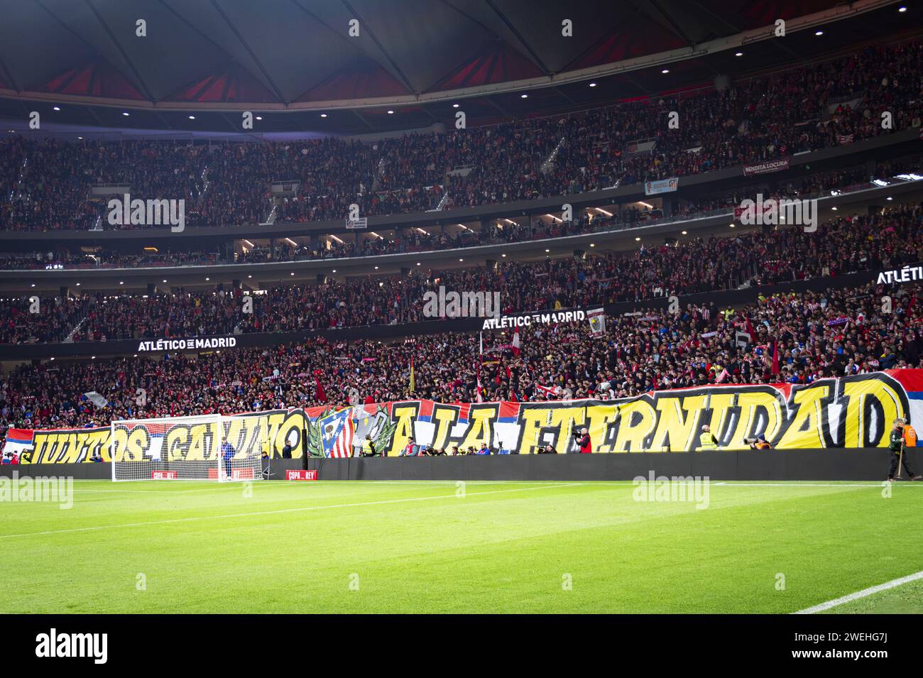 Madrid, Spain. 25th Jan, 2024. Atletico Madrid fan choreography seen ...