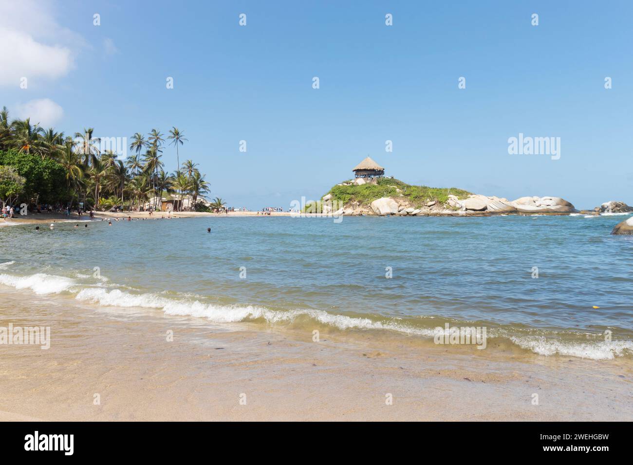 Cabo San Juan beach landscape in sunny day with caribbean sea and blue ...