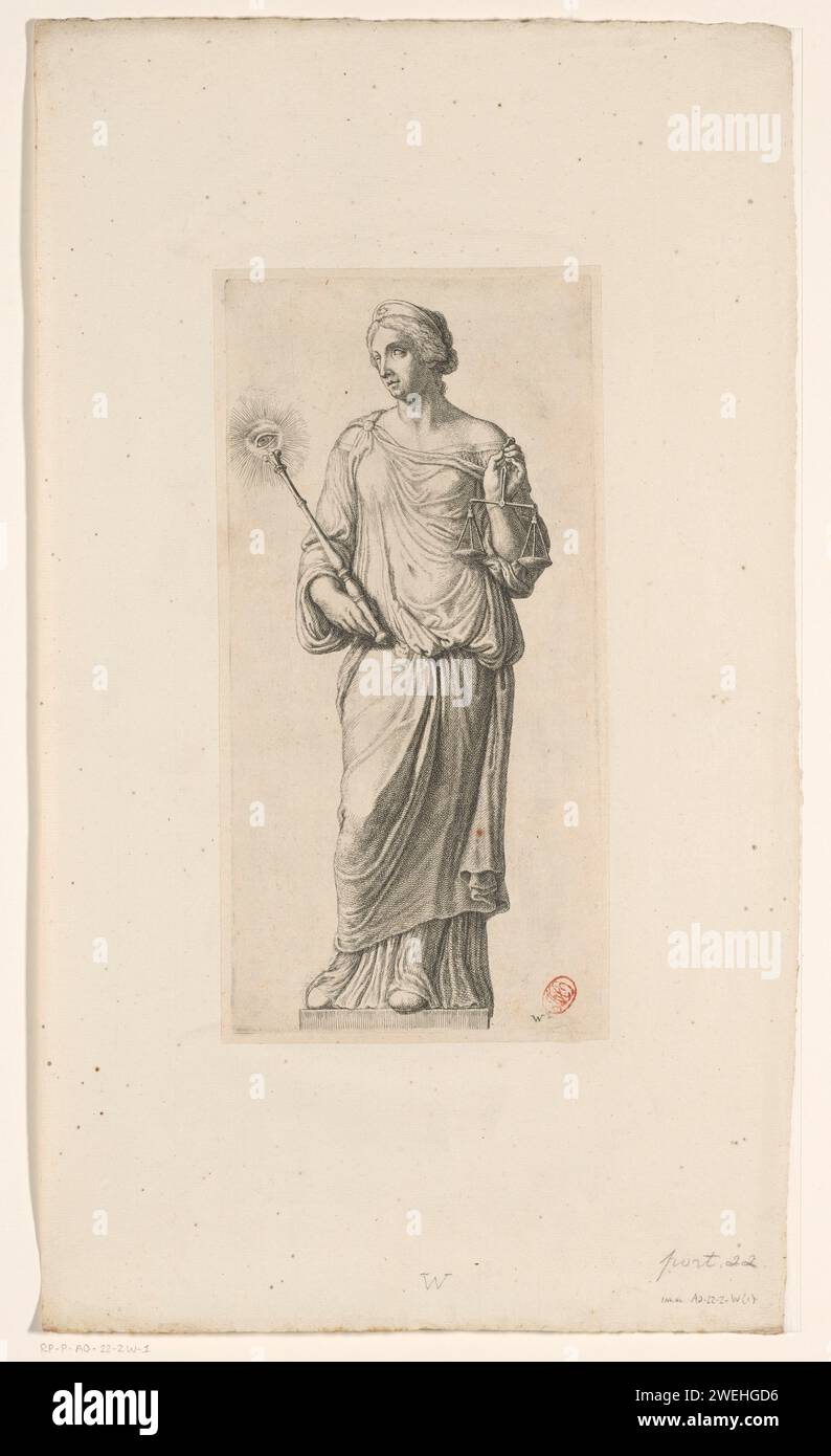 Image of Justitia (Justice) on the facade of the Town Hall on Dam ...