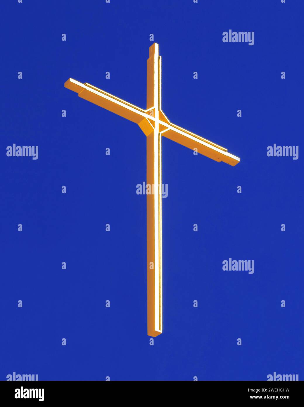 Golden cross and church silhouette hi-res stock photography and images ...