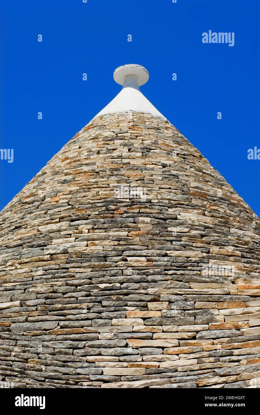 Roof of a trullo house, detail, Alberobello, Apulia, Italy, Europe ...