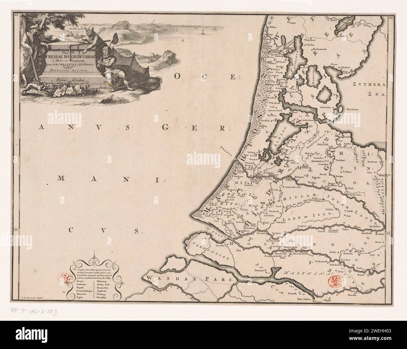 Historical map of the Netherlands with the areas of the Batavians and ...