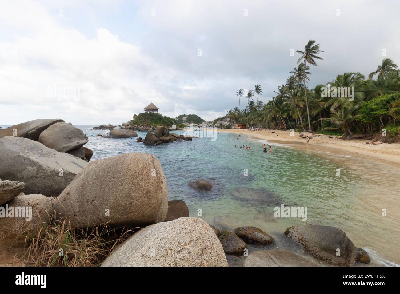 Famous colombian tayrona national beach knowed as Cabo San Juan with ...