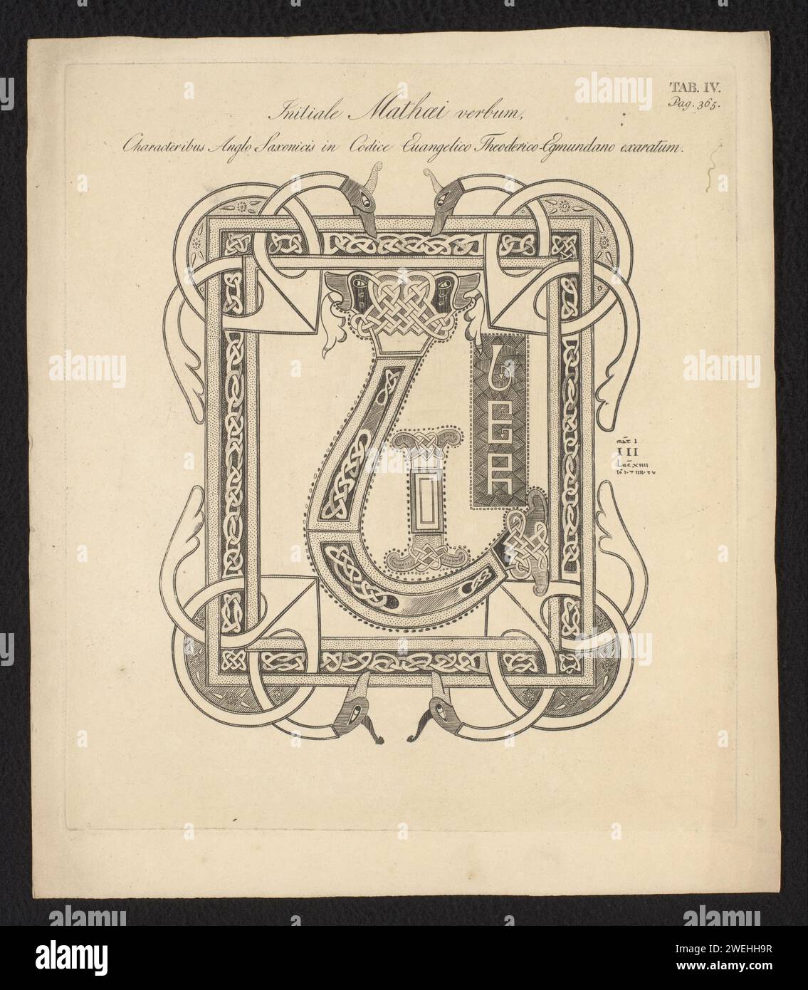 Initial from the gospel according to Matthew in a manuscript in the ...