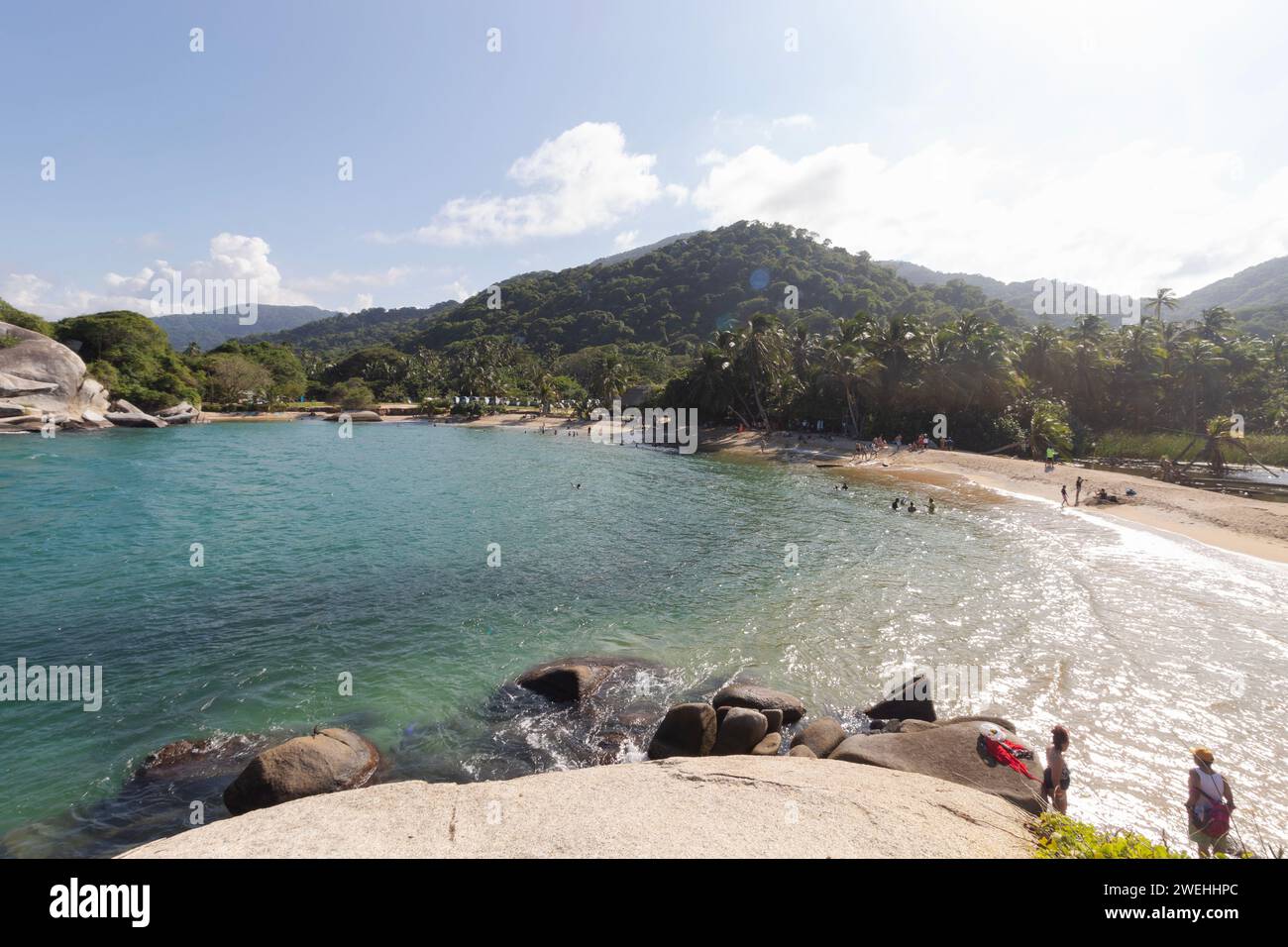 Cabo San Juan beach bay located into colombian tayrona park in sunny ...