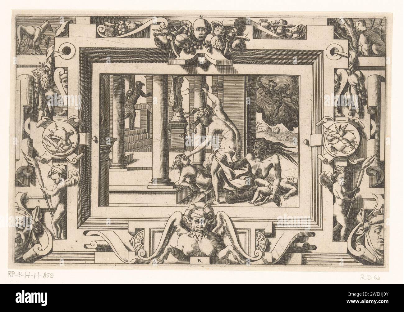Medea kills her children, René Boyvin, After Léonard Thiry, 1563 print ...