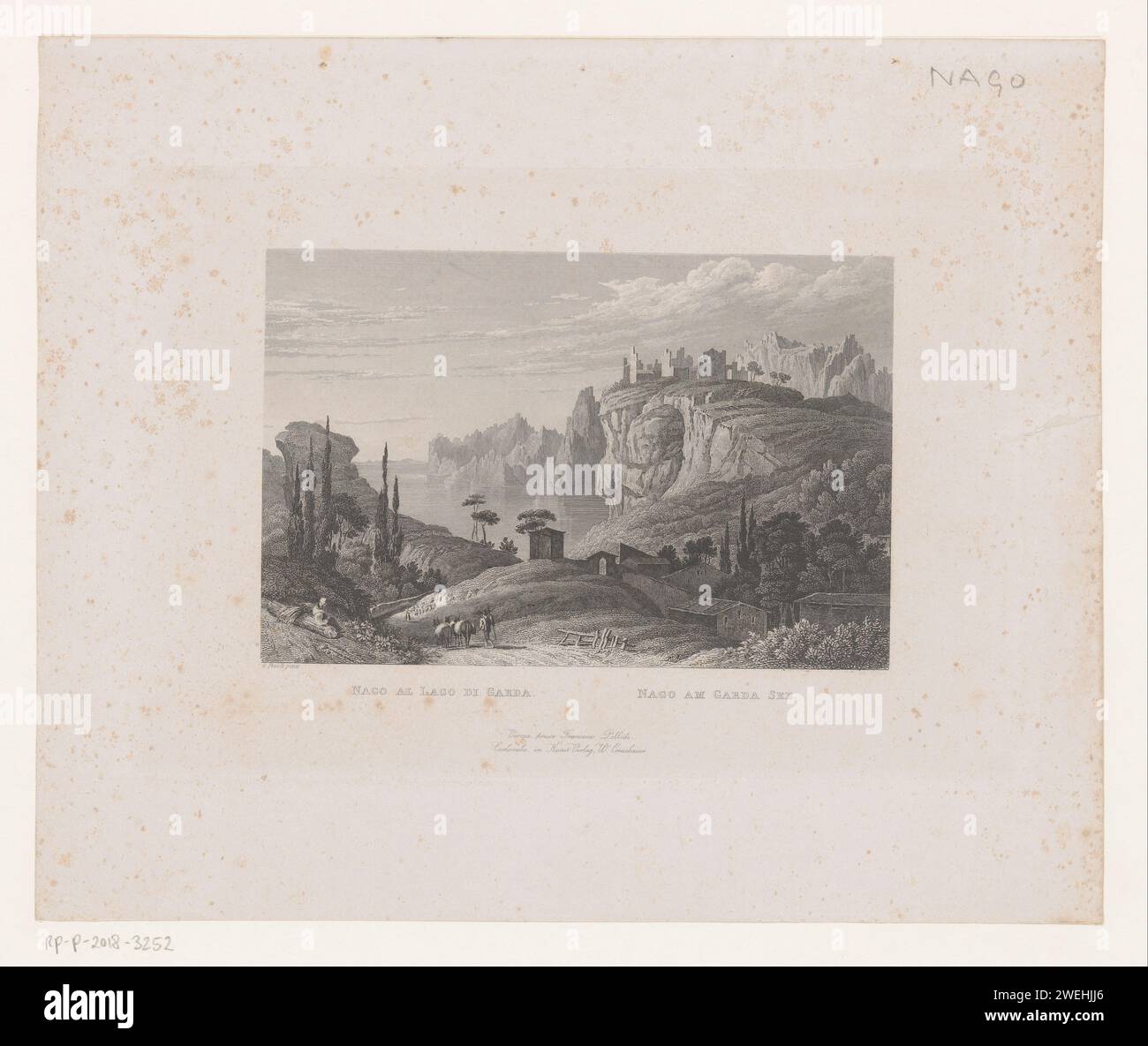 View of Lake Garda from Nago-Torbole, Georg Pezoldt, c. 1835 - c. 1860 ...