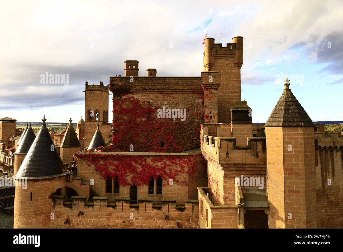 The Royal Palace of Olite is a castle-palace in the town of Olite, in ...