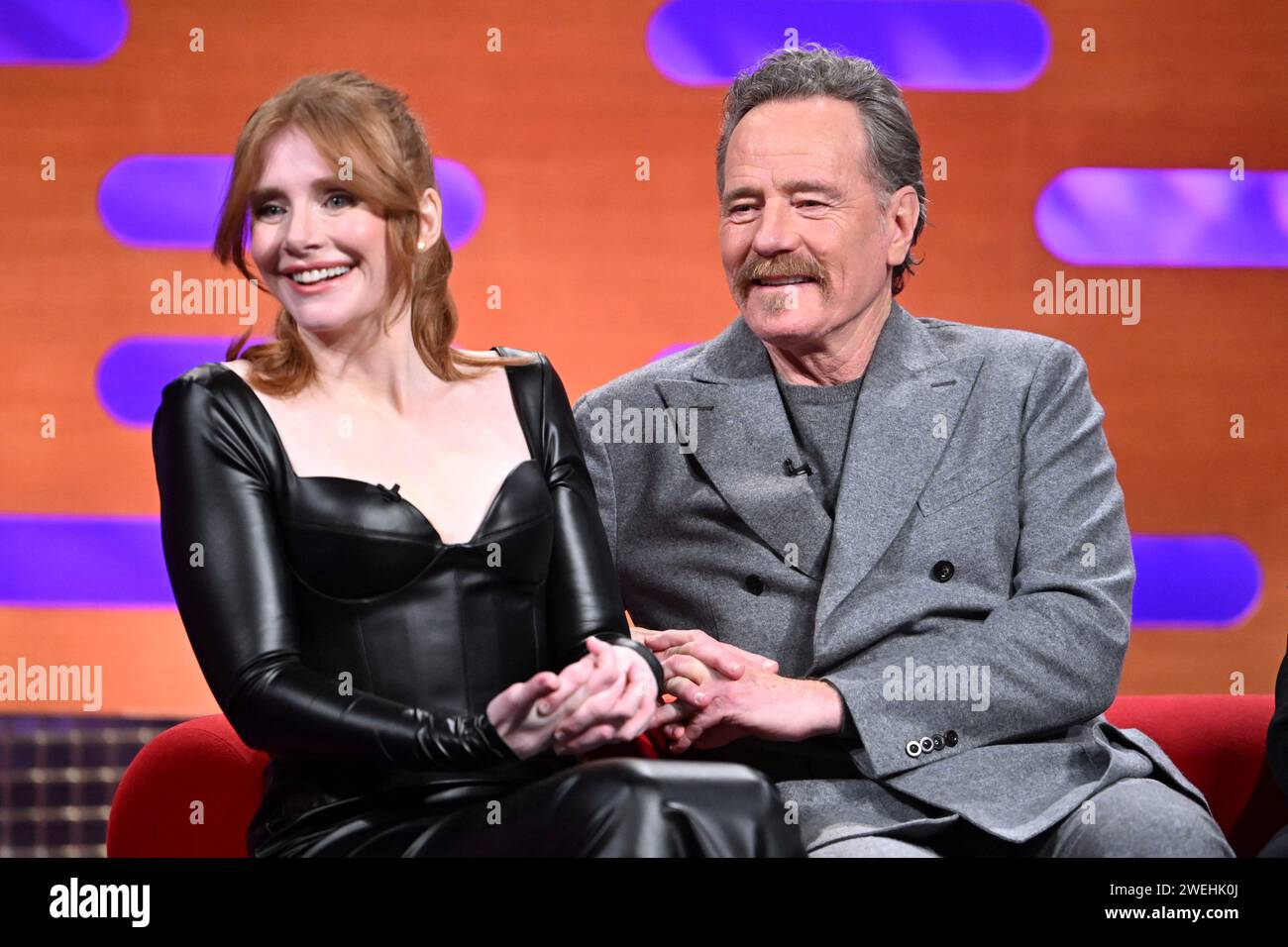 EDITORIAL USE ONLY Bryce Dallas Howard and Bryan Cranston during the ...