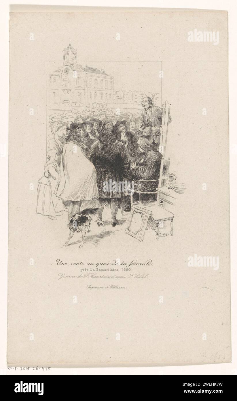 Auction on the Quai de la Ferraille in Paris, 1892 print Presentation ...