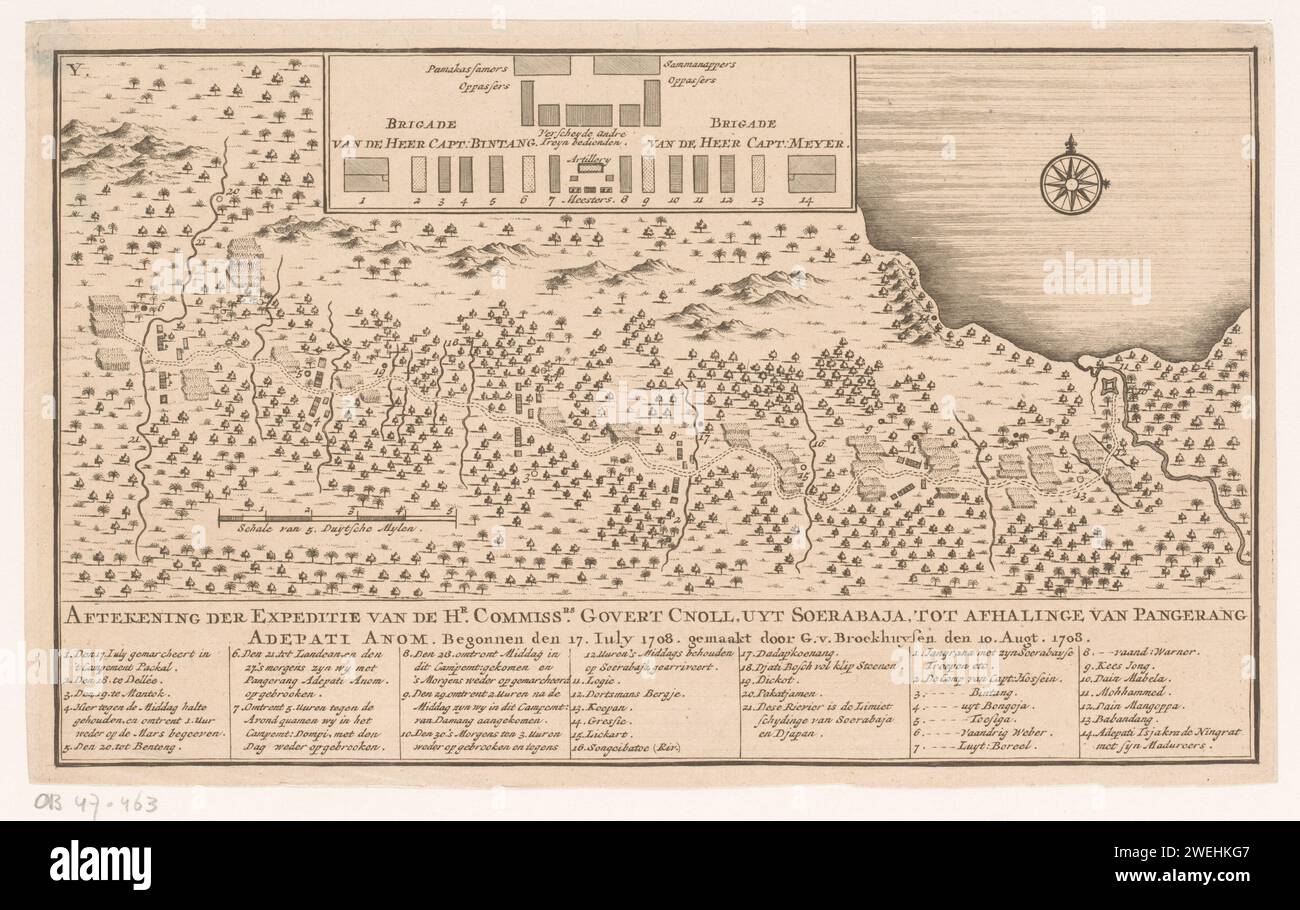 Map of the Expedition of Govert Knol to pick up Pangerang Depati Anom ...