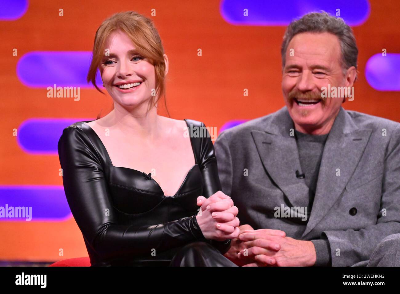 EDITORIAL USE ONLY Bryce Dallas Howard and Bryan Cranston during the ...