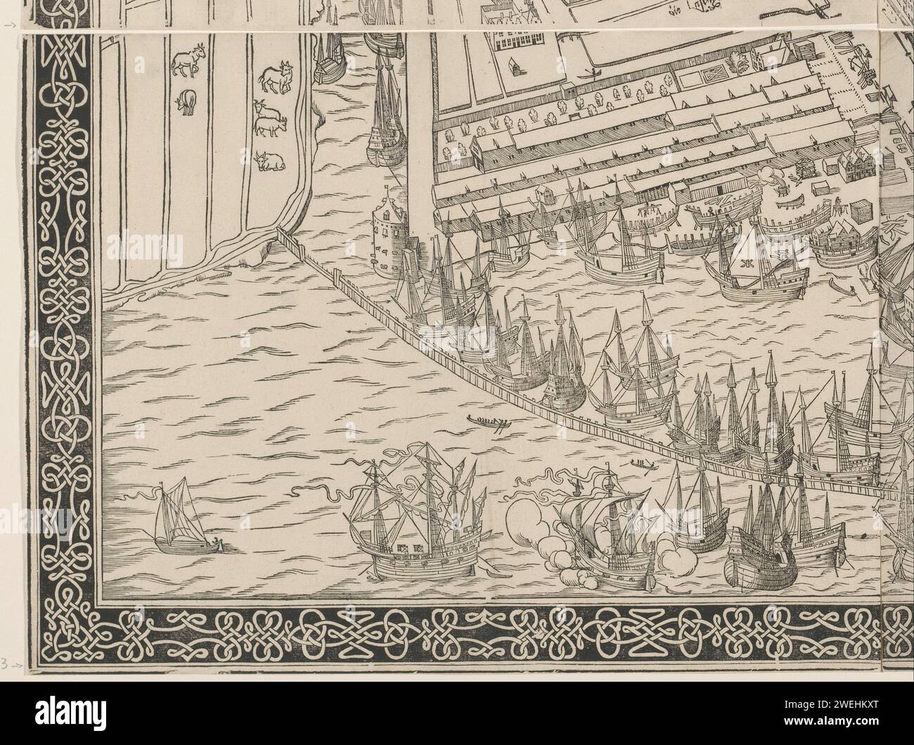 Map of Amsterdam, 1544 (tenth part), Cornelis Anthonisz., C. 1557 print ...