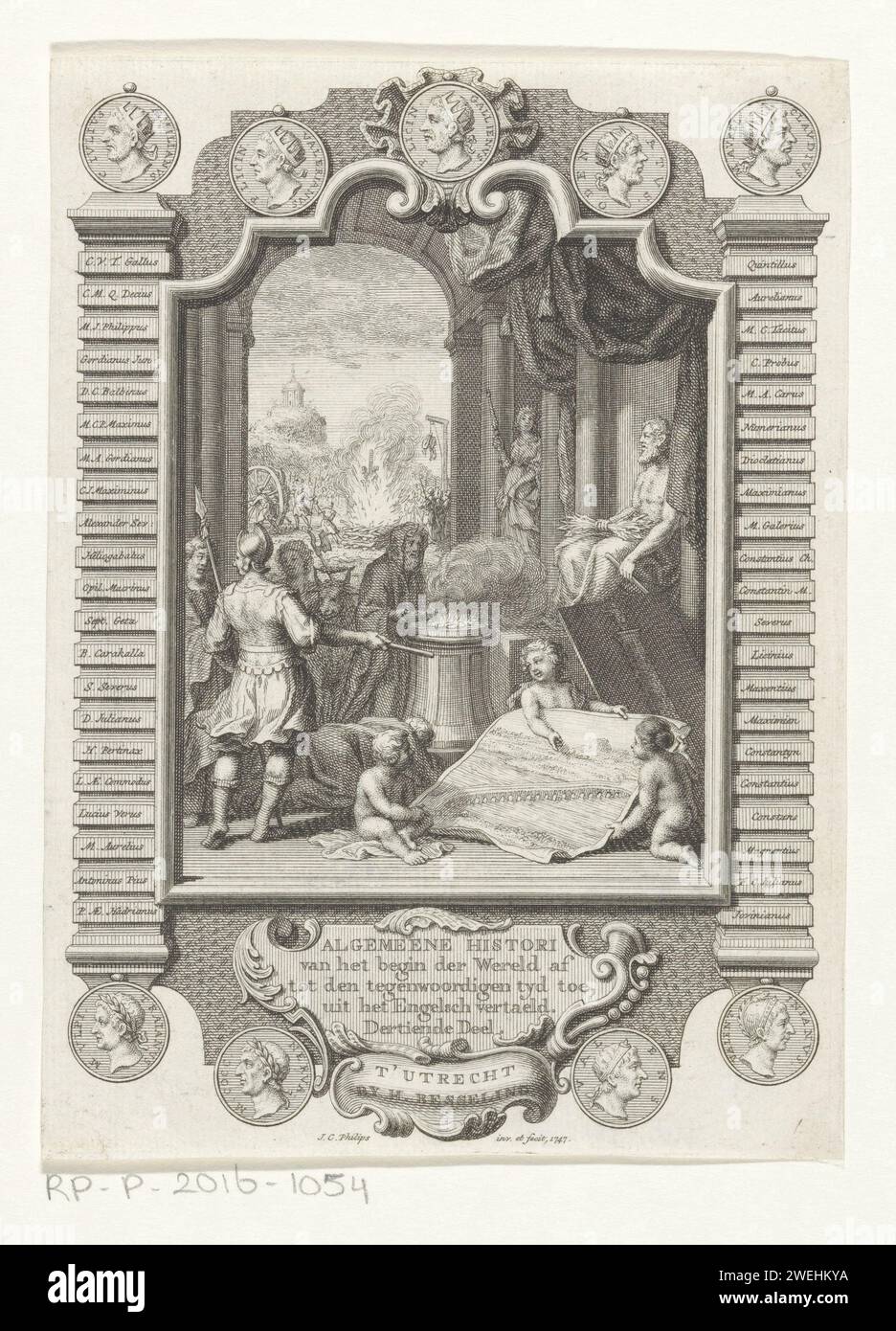 Cartouche with allegory on the history of the Romans, Jan Caspar ...