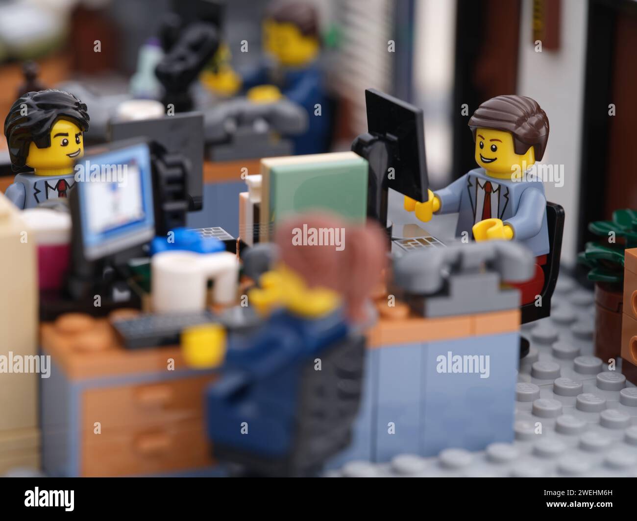 Tambov, Russian Federation - January 25, 2024 Lego businessperson ...