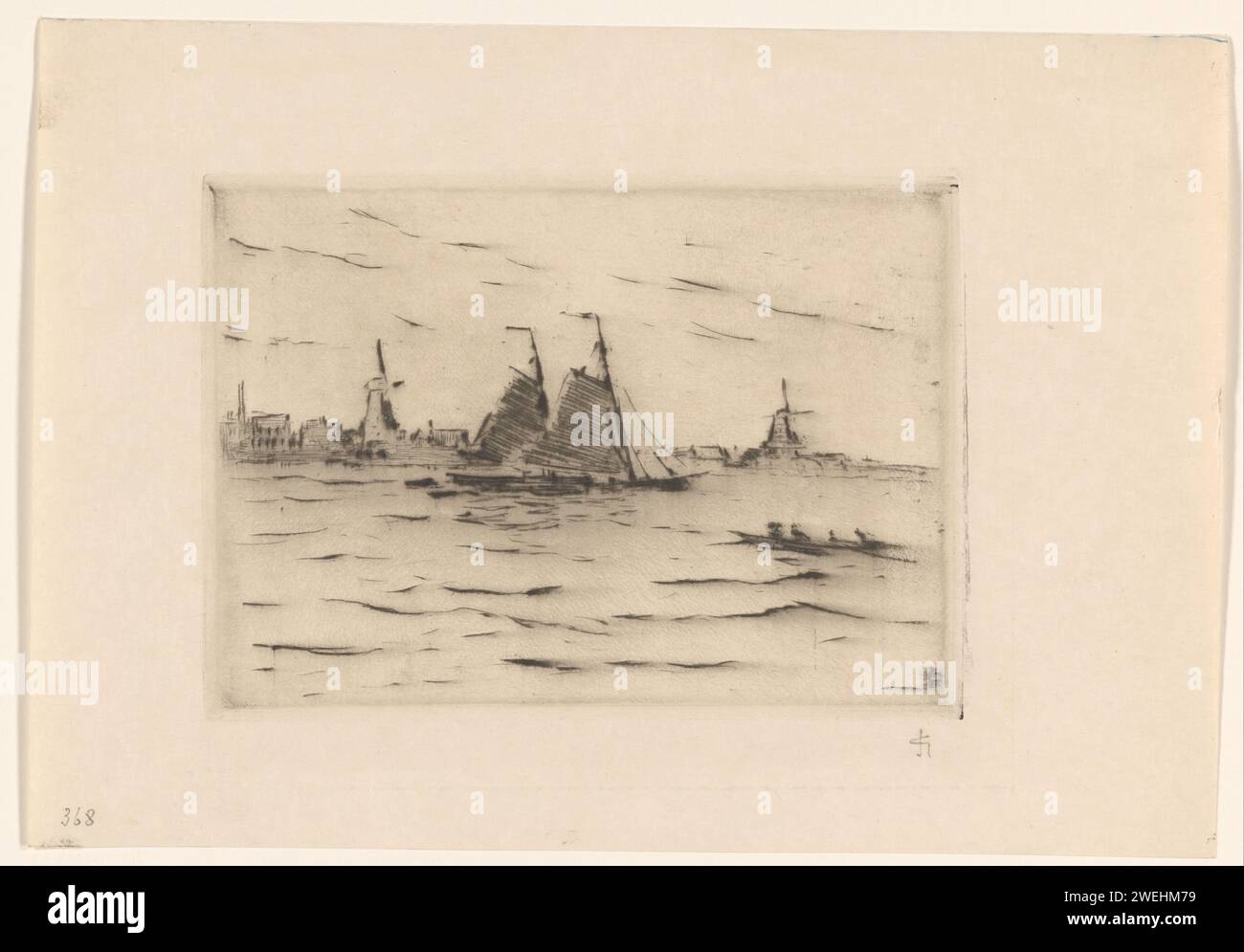 Sailing boats on the Maas near Dordrecht, 1889 - 1903 print River face ...