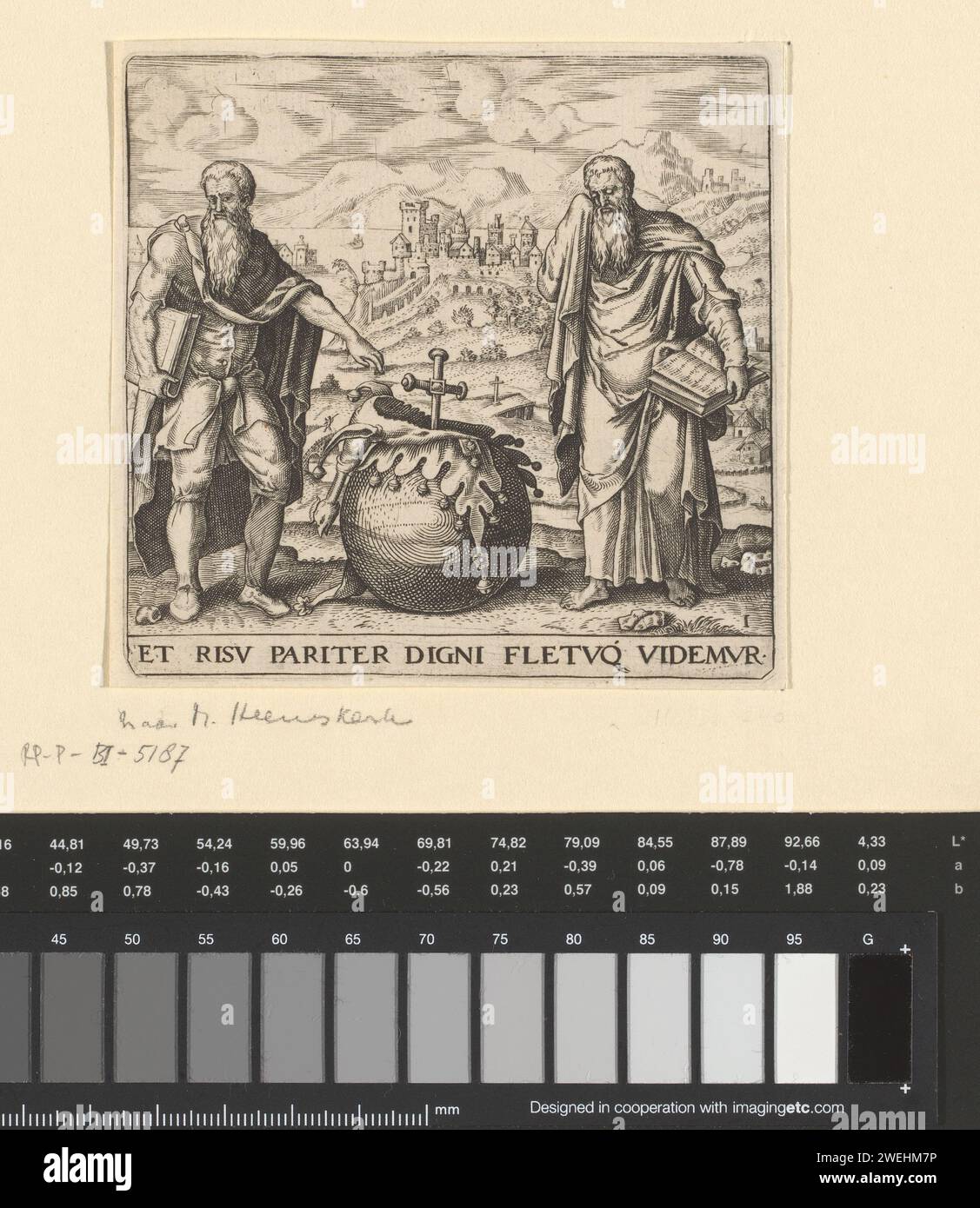 Democritus and Heraclites, Johann Theodor de Bry, after Dirck ...