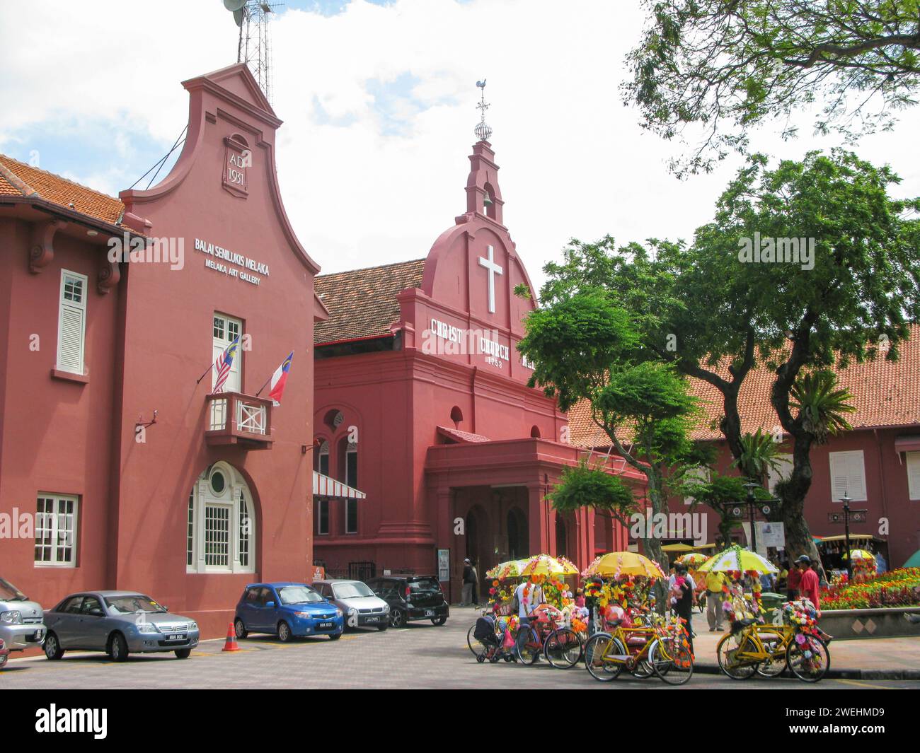 Christ Church Melaka in Red Square or Dutch Square in Melaka City in ...