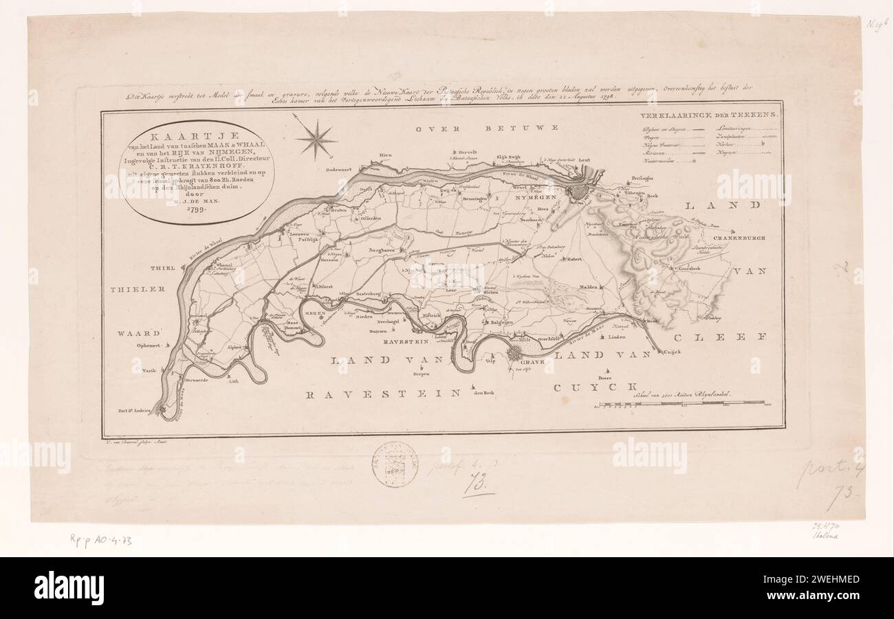 Map of the Land between the Maas and De Waal, Cornelis van Baarsel ...