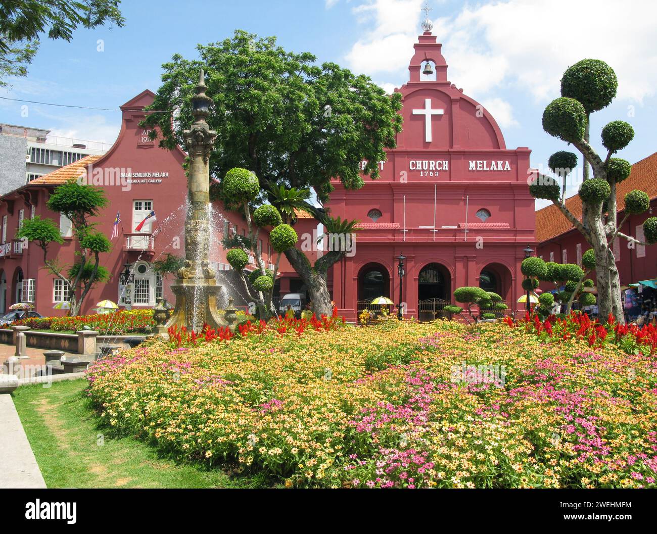 Christ Church Melaka in Red Square or Dutch Square in Melaka City in ...