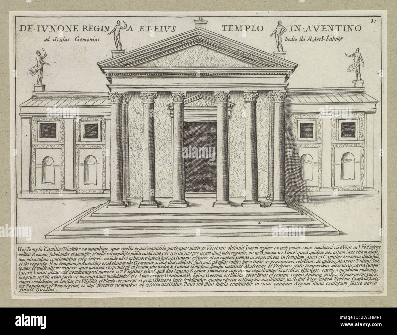 Temple of Juno Regina on the Aventijn in Rome, Giacomo Lauro, in or ...