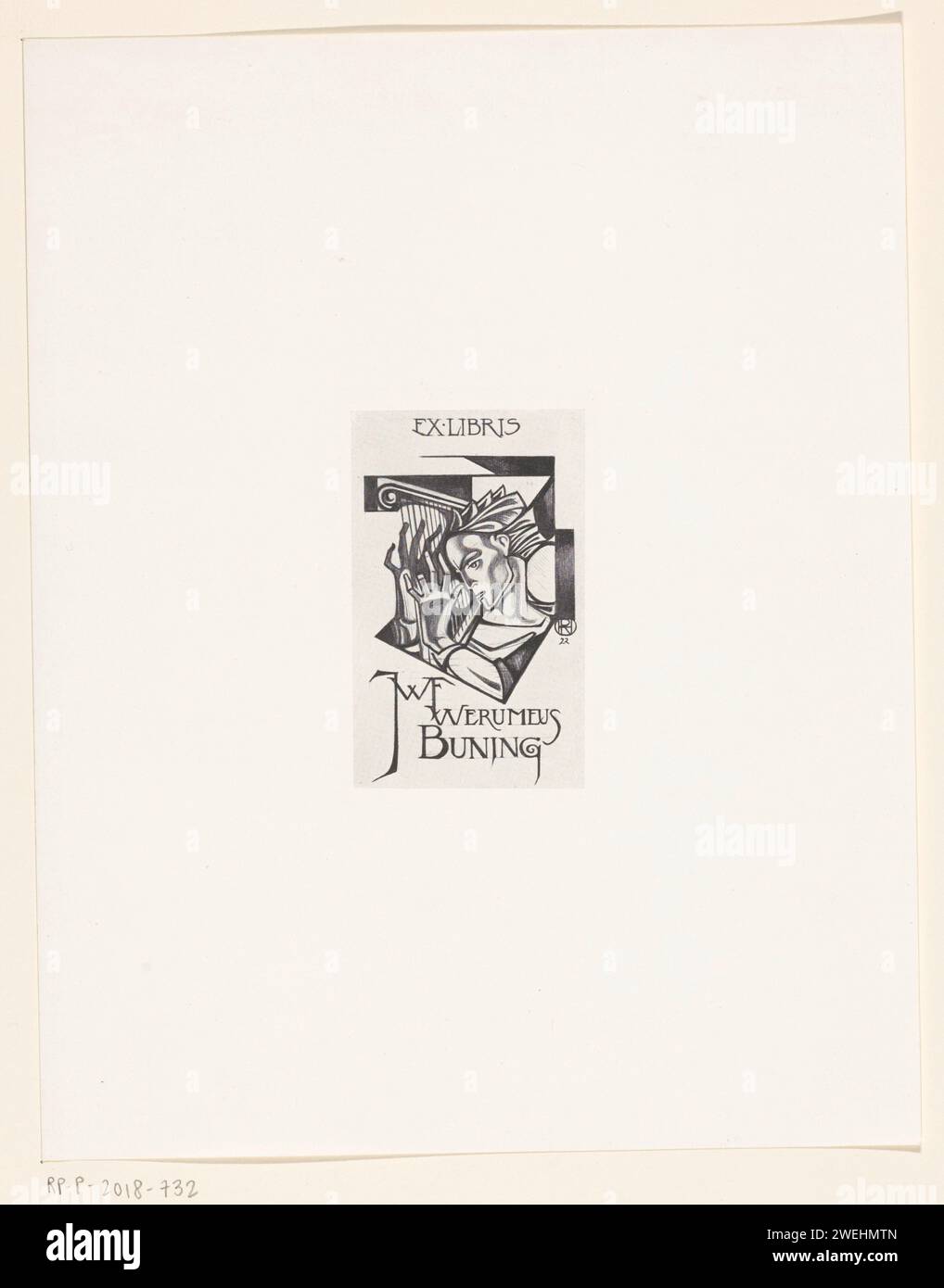Ex Libris of J.W.F. Werumeus Buning, Richard Nicolaüs Roland Holst ...
