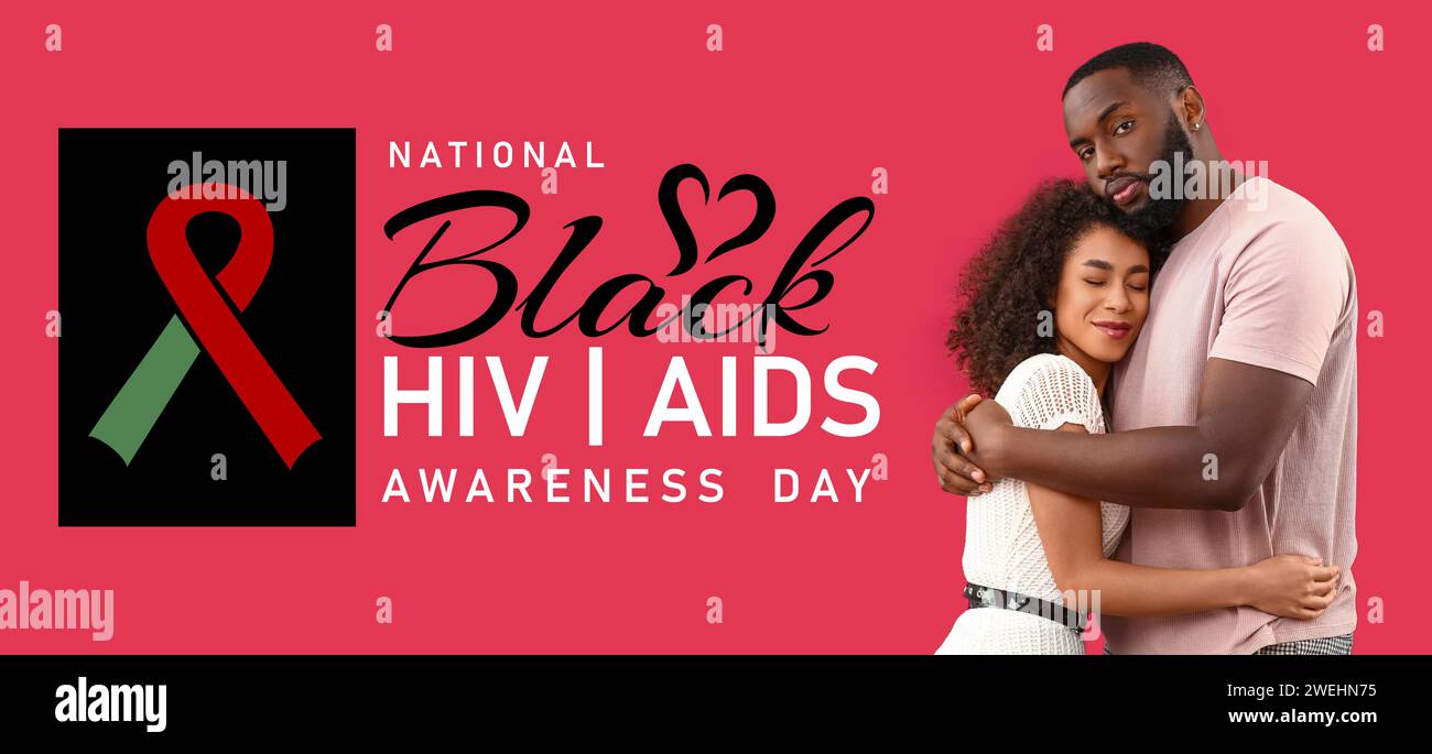 Awareness banner for National Black / HIV AIDS Awareness Day with young ...