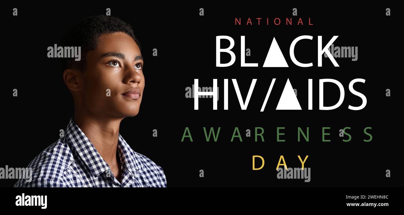 Awareness banner for National Black / HIV AIDS Awareness Day with sad ...