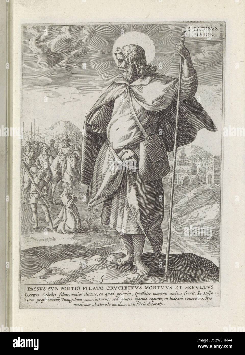 James the superior, 1585 print The Apostle James the Multiple standing ...
