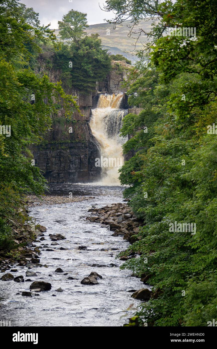 High Force, a waterfall and gorge on the River Tees, in Teesdale ...