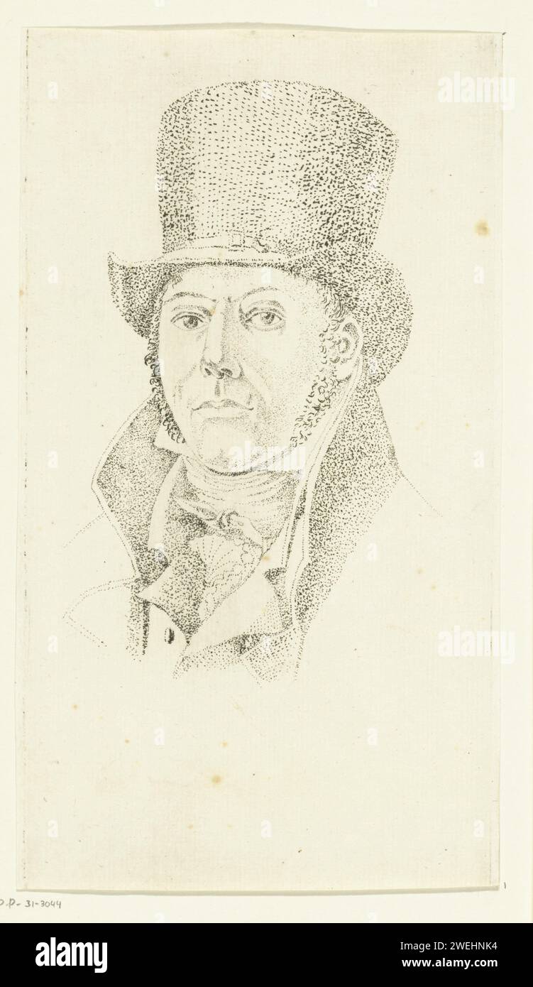 Portrait of Jacob Ernst Marcus with top hat, Anthonie van den Bos ...